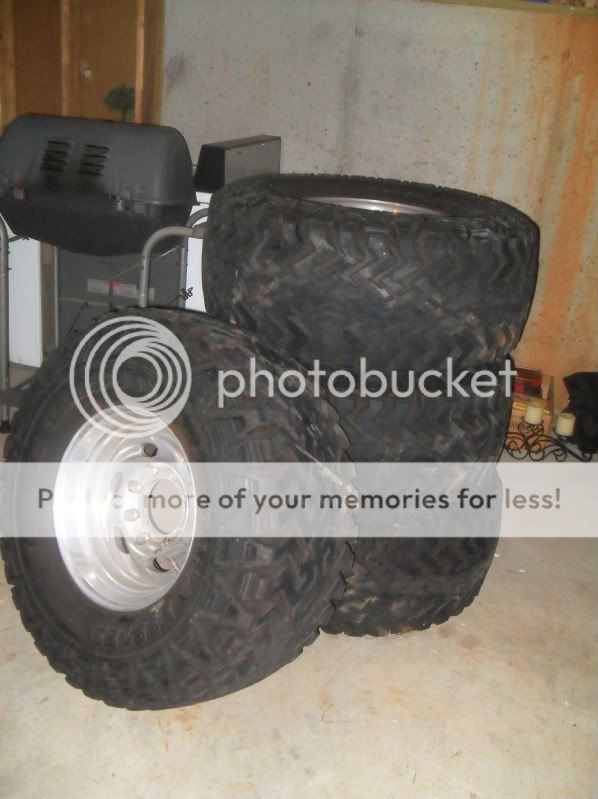 Weld typhoon 16.5 wheels and Mickey Thompson 36x14.50 baja belted tires ...