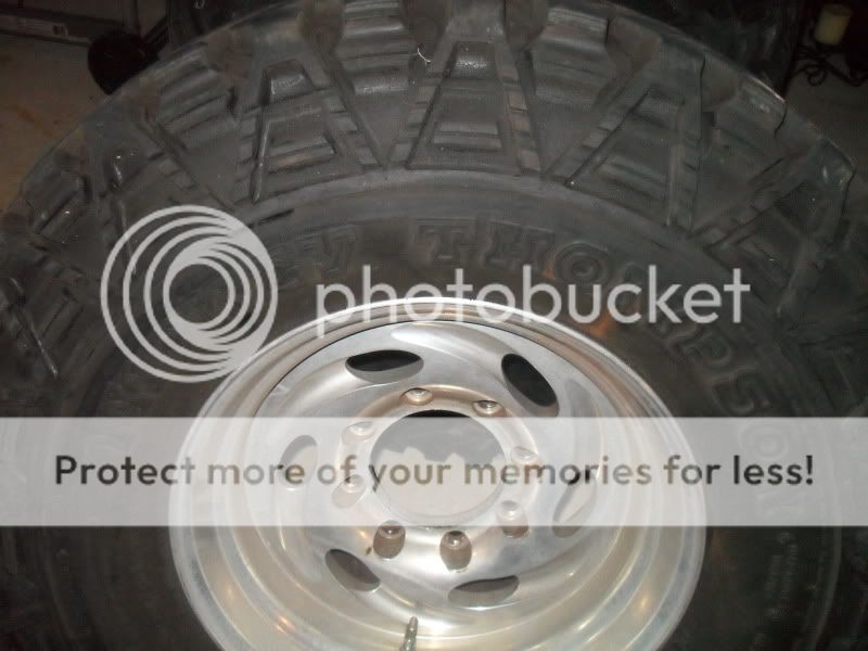 Weld typhoon 16.5 wheels and Mickey Thompson 36x14.50 baja belted tires ...