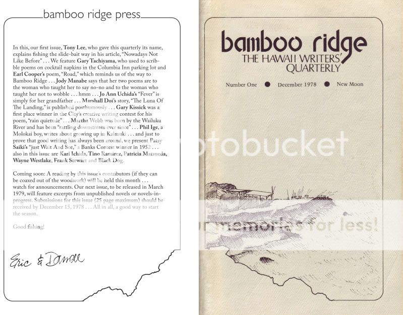 BAMBOO RIDGE Issue Number One (download .pdf) - Bamboo Ridge Press